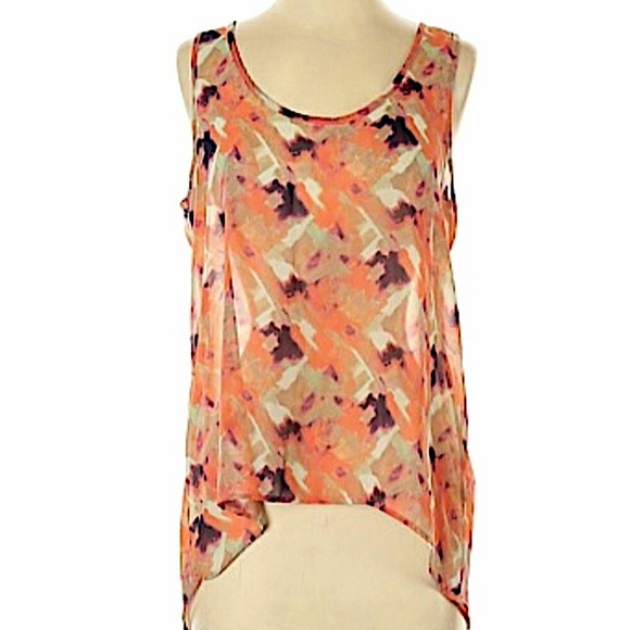 Paper Crane | Tops | Voile Tank With Waterfall Hemline | Poshmark